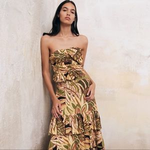 Zara | Dresses | Zara Linen Blend Ruffles Printed Skirt | Poshmark